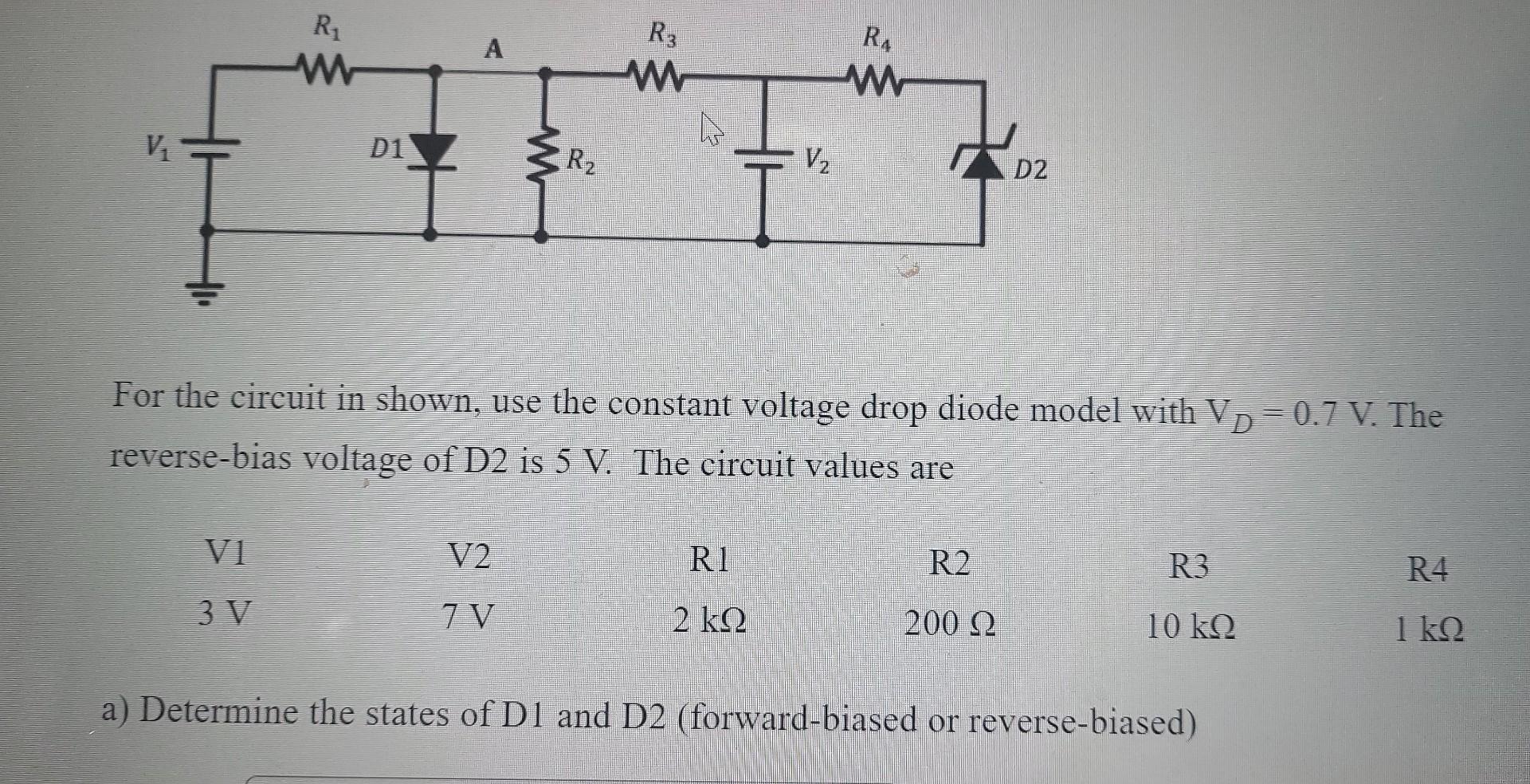 Solved For the circuit in shown, use the constant voltage | Chegg.com