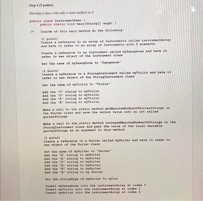 Solved 4 (5 points) lop a class with only a main method in | Chegg.com Solved 4 (5 points) lop a class with only a main method in | Chegg.com