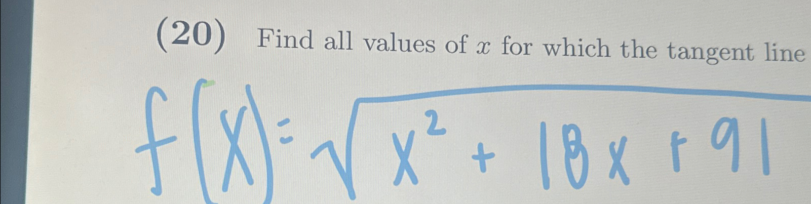 Solved find all the values of x for which the tangent line | Chegg.com