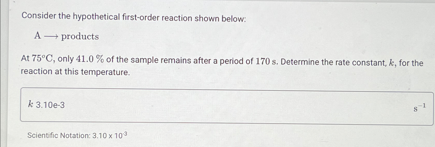 Solved Consider the hypothetical first-order reaction shown | Chegg.com