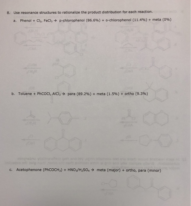 Solved 8. Use resonance structures to rationalize the | Chegg.com