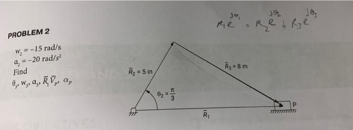 Solved Rejθ1=R2ejθ2+R3ejσ1 w2=−15rad/sa2=−20rad/s2 | Chegg.com