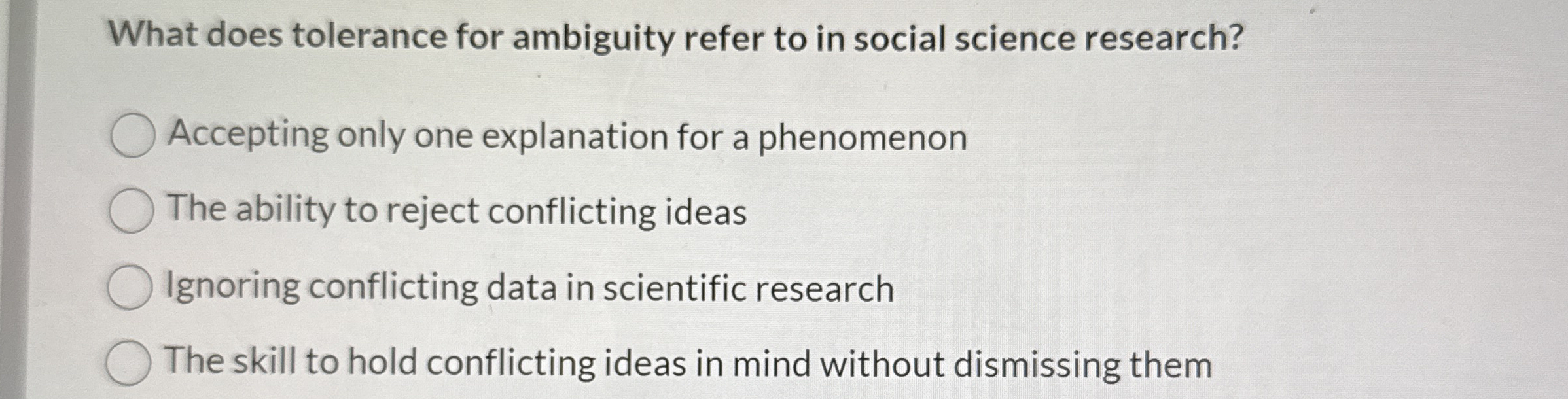 Solved What does tolerance for ambiguity refer to in social | Chegg.com