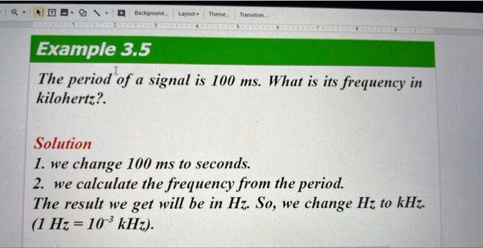 Solved The period of a signal is 100 ms. What is its | Chegg.com