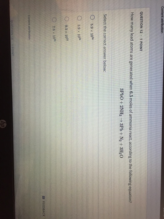 Solved Content attribution QUESTION 12.1 POINT How many lead | Chegg.com