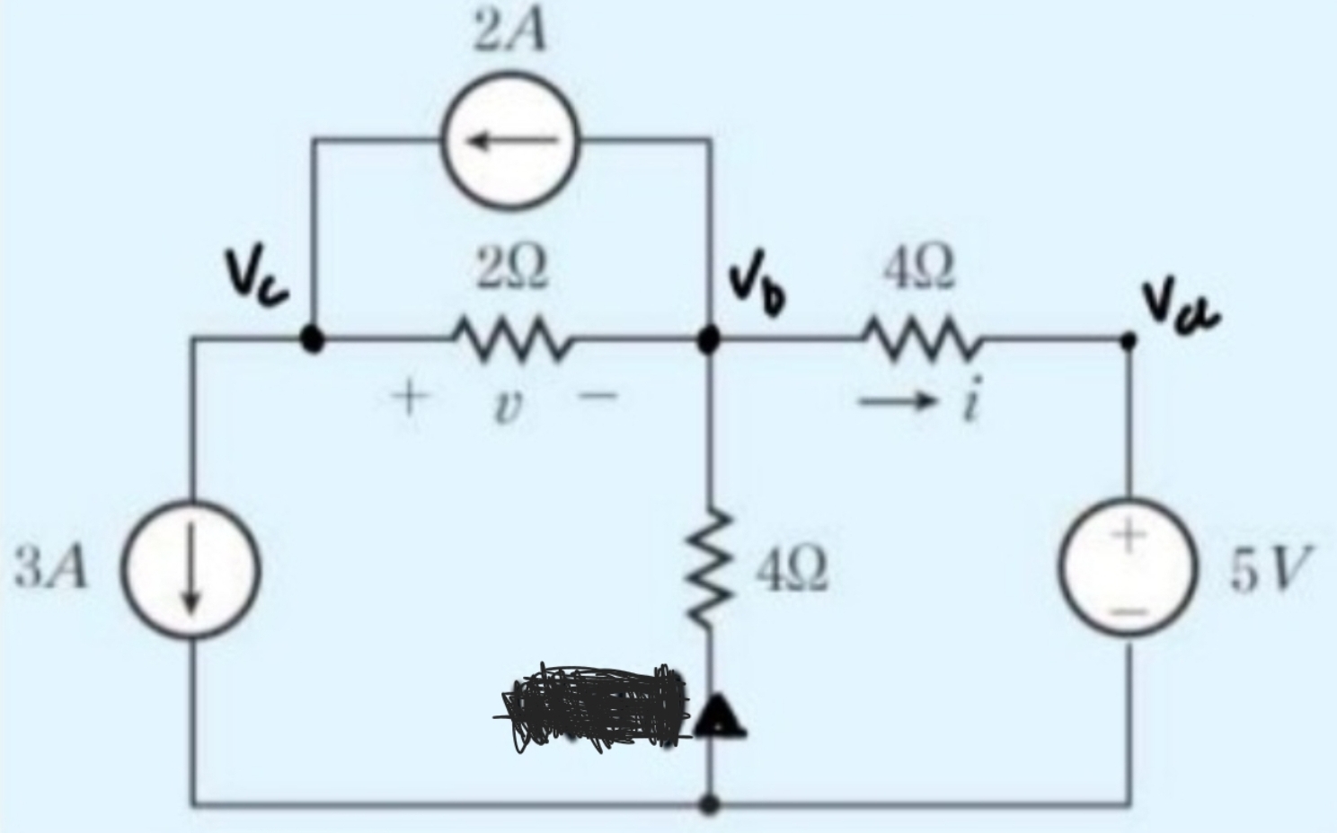 Solved In the following circuit, use node analysis to find v | Chegg.com