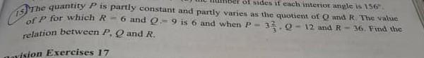 Solved 15) The quantity P is partly constant and partly | Chegg.com