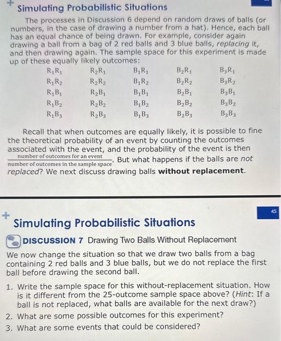 Solved Simulating Probabilistic Situations The processes in | Chegg.com