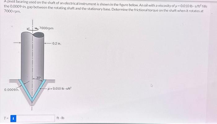 Solved A pivot bearing used on the shaft of an electrical | Chegg.com