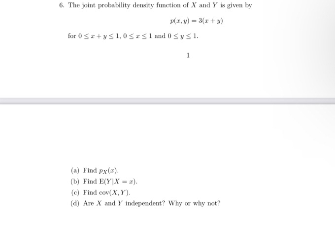 Solved The joint probability density function of x ﻿and Y | Chegg.com