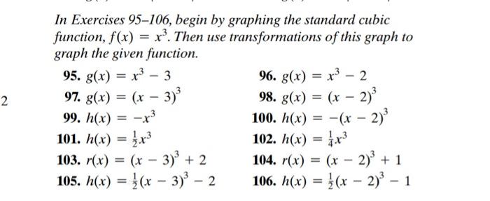 Solved In Exercises 95-106, begin by graphing the standard | Chegg.com