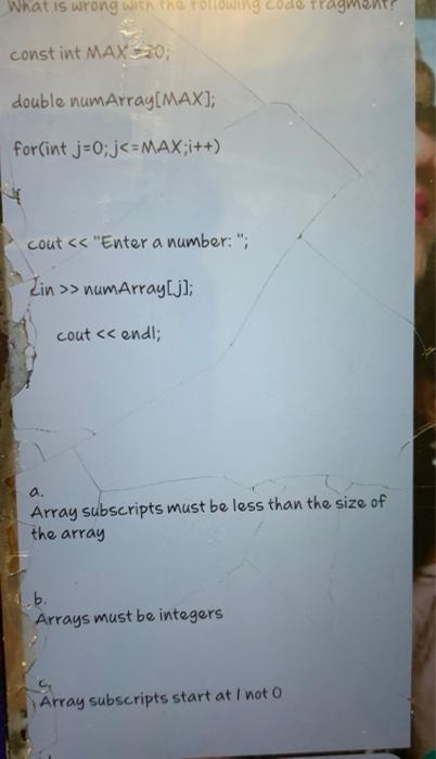 Solved What is wrong with the following code fragments const | Chegg.com