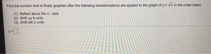 Solved Find the function that is finally graphed after the | Chegg.com
