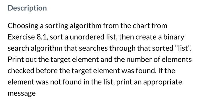 Solved Familiarize yourself with the following sort | Chegg.com