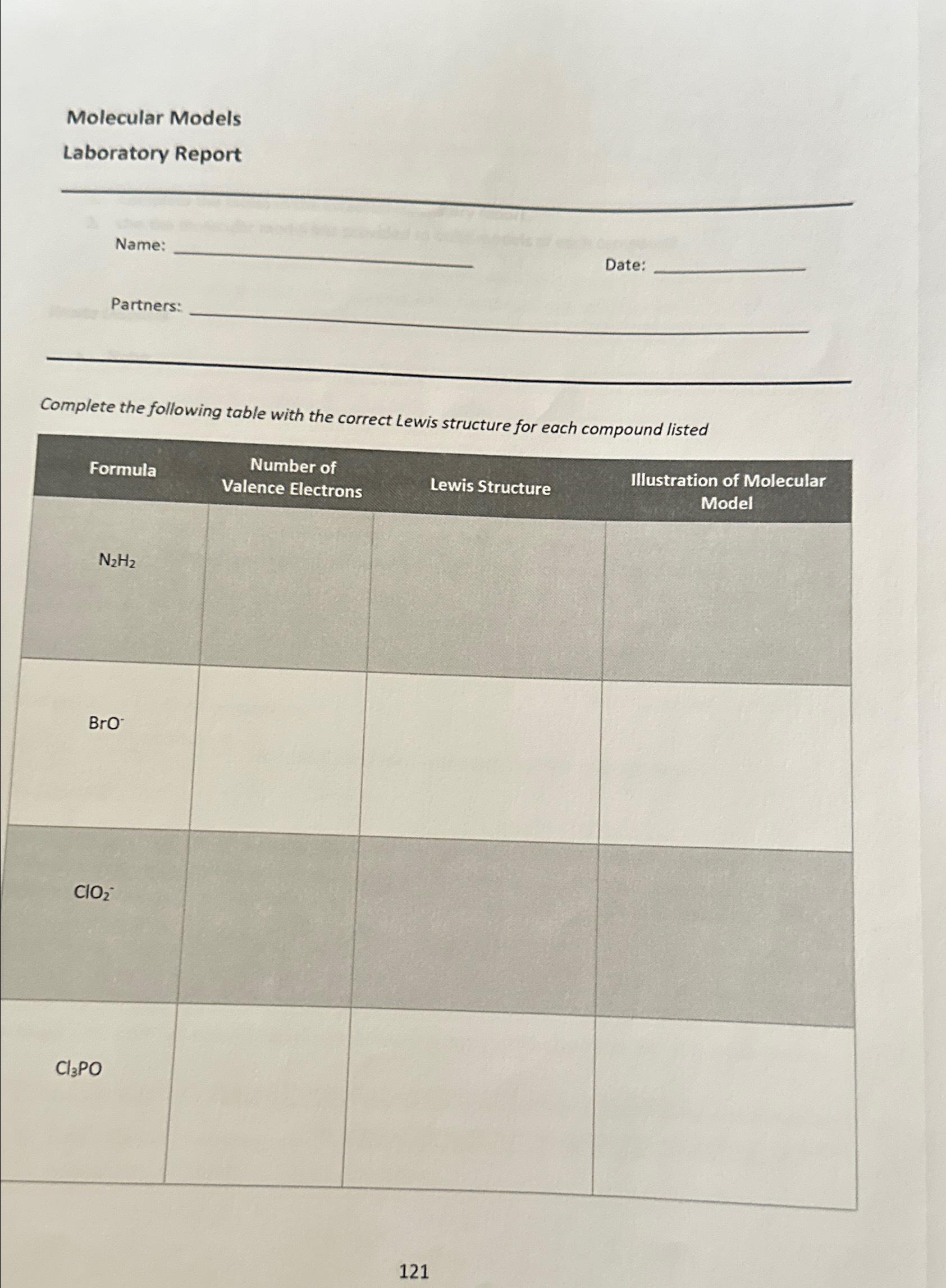 Solved Molecular ModelsLaboratory | Chegg.com