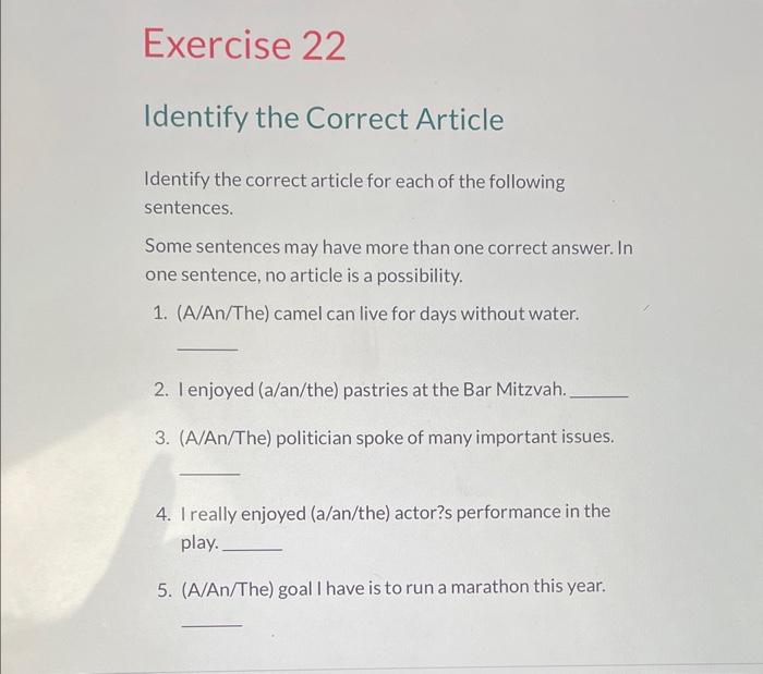 Identify the Correct Article Identify the correct | Chegg.com
