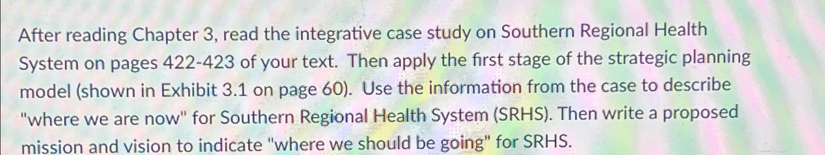 Solved After reading Chapter 3, ﻿read the integrative case | Chegg.com