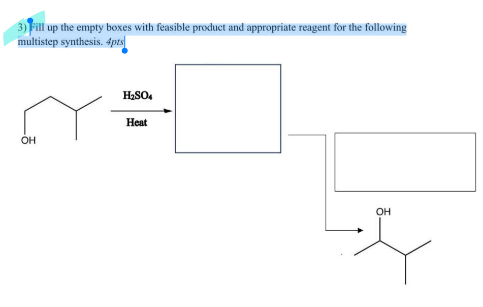 Solved 3) ﻿Fill up the empty boxes with feasible product and | Chegg.com