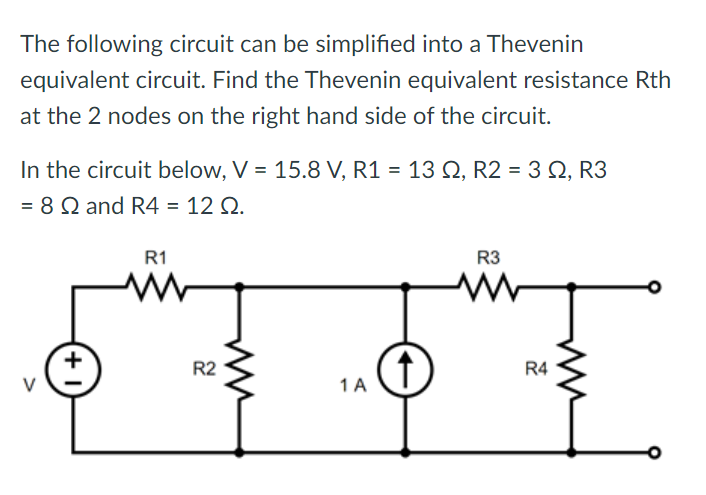 Solved The following circuit can be simplified into a | Chegg.com