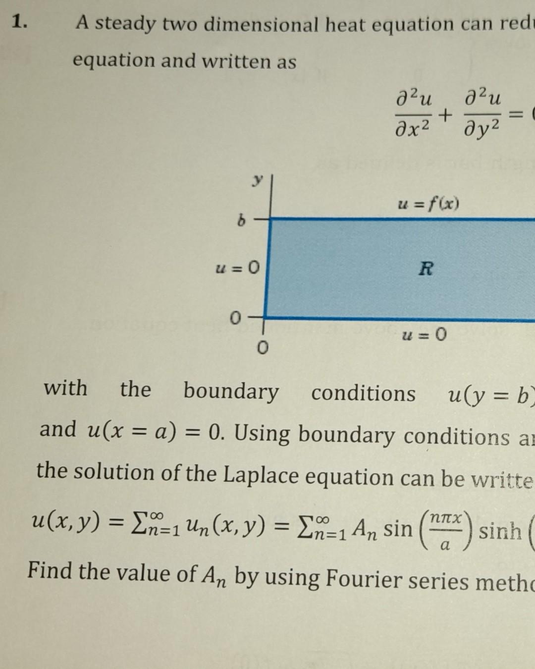 Solved A steady two dimensional heat equation can reduced to | Chegg.com