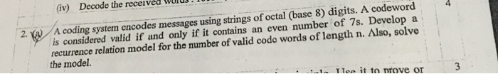 Solved 2 W A Coding System Encodes Messages Using Strings 