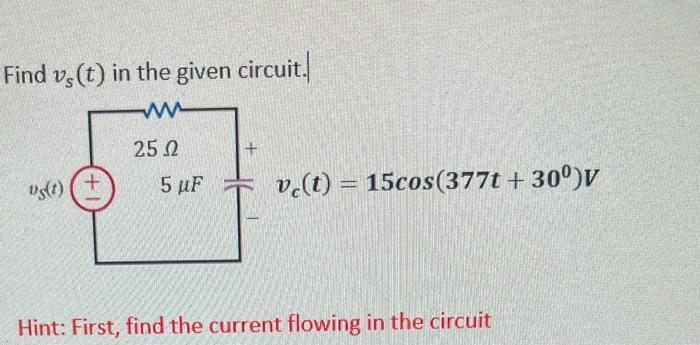 Solved Find vs(t) in the given circuit. | Chegg.com