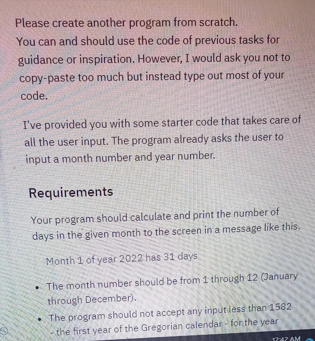 Solved Please create another program from scratch. You can | Chegg.com