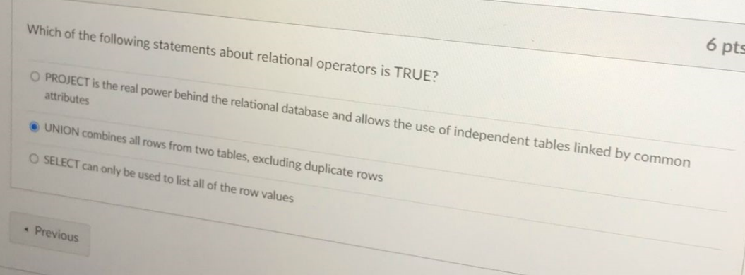 Solved Which of the following statements about relational | Chegg.com