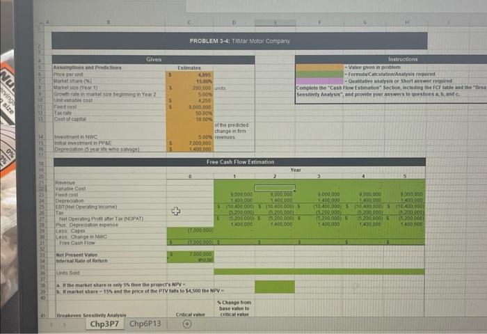 working on revenue Excel formula, which is Revenue= | Chegg.com