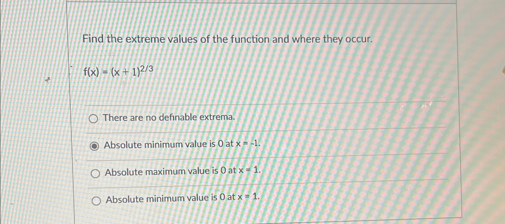 Solved Find the extreme values of the function and where | Chegg.com
