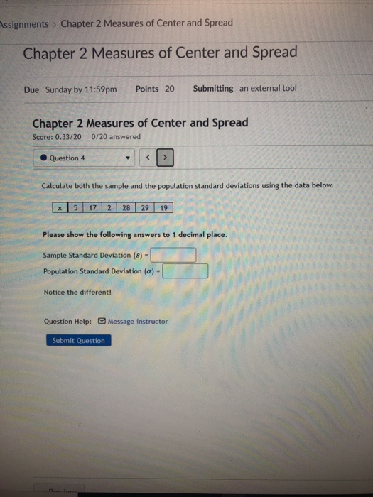 Solved Assignments > Chapter 2 Measures of Center and Spread | Chegg.com