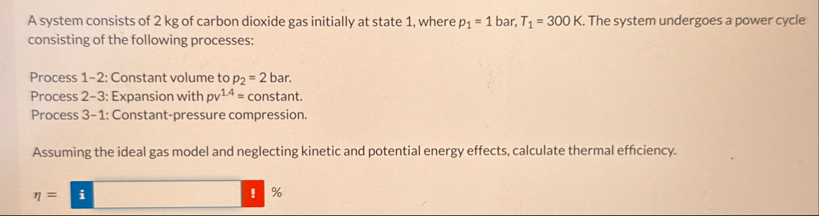 Solved A system consists of 2 ﻿kg of carbon dioxide gas | Chegg.com