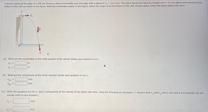 Solved (o) What are the coordinates of the nitial position | Chegg.com