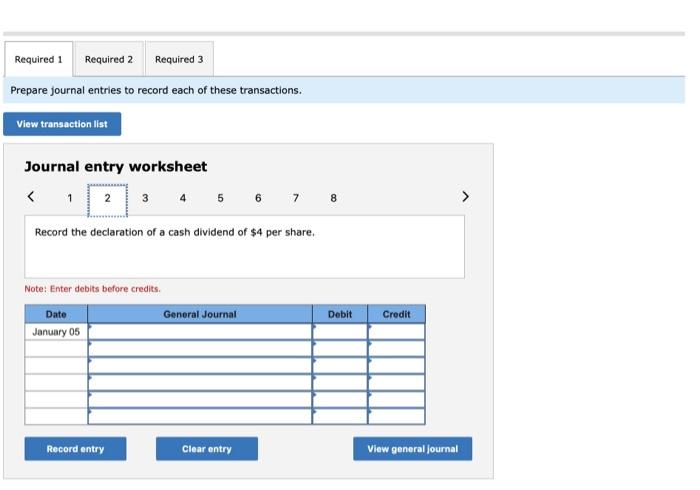 Solved Journal entry worksheet 1234 Record the declaration | Chegg.com