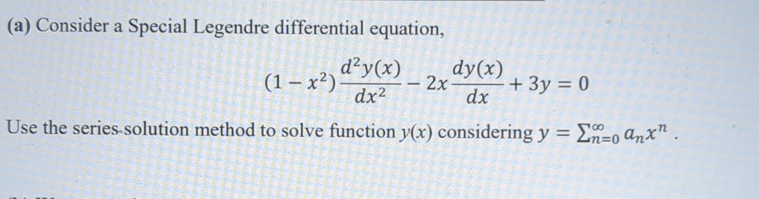 Solved (a) ﻿Consider a Special Legendre differential | Chegg.com