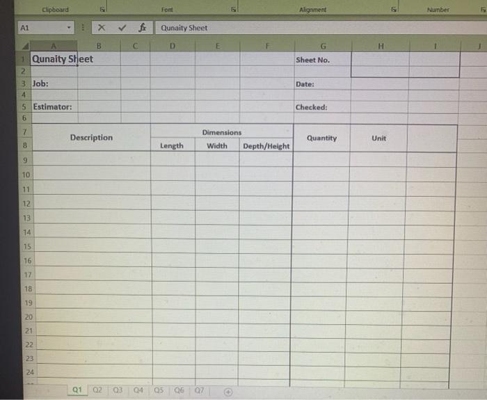 Solved Objective: Using an appropriate quantity takeoff | Chegg.com