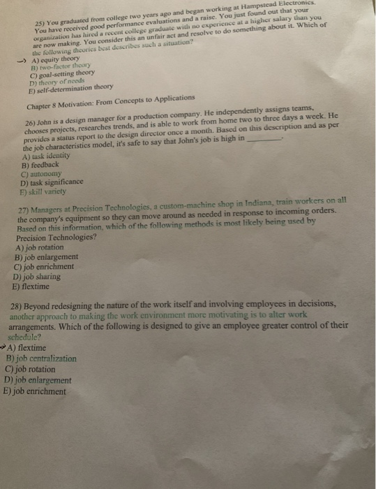 Solved 25) You graduated from college two years ago and | Chegg.com