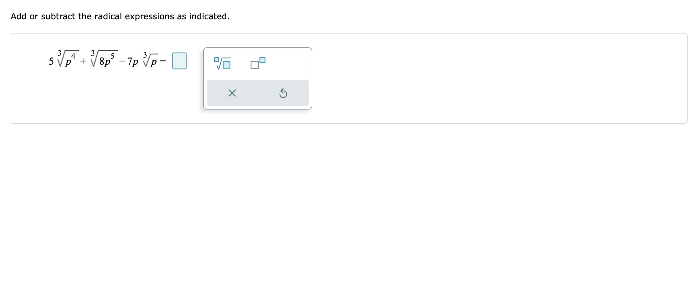Solved Add or subtract the radical expressions as | Chegg.com