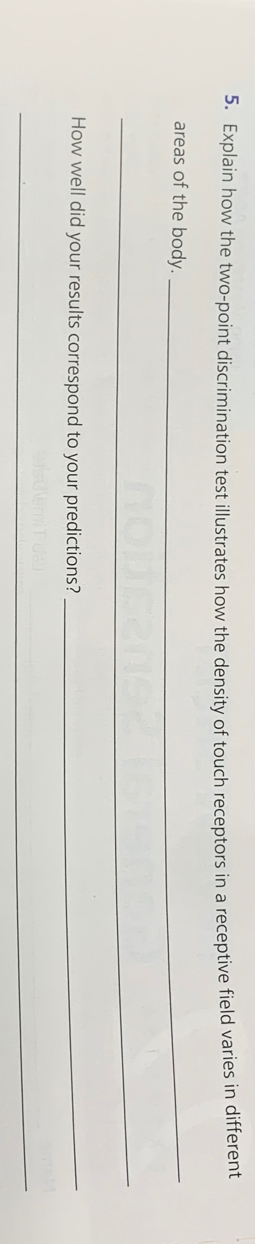 Solved Explain how the two-point discrimination test | Chegg.com