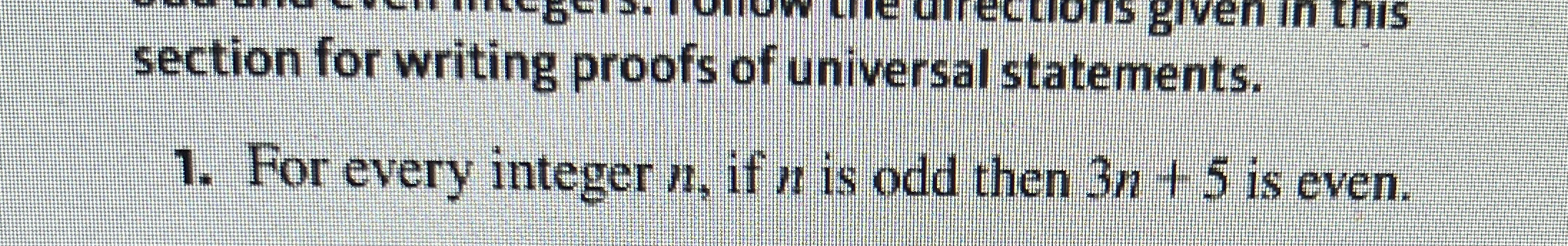 Solved For every integer n, ﻿if n ﻿is odd then 3n+5 ﻿is | Chegg.com