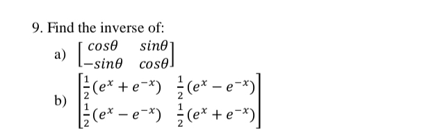 Solved Find the inverse | Chegg.com