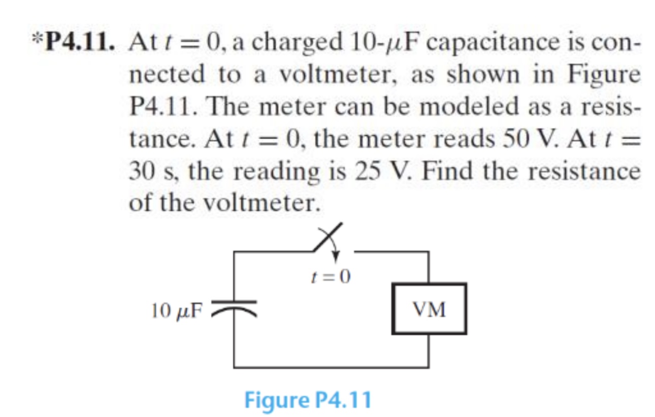 Solved *P4.11. At t=0, a charged 10-\\\\mu F capacitance is | Chegg.com