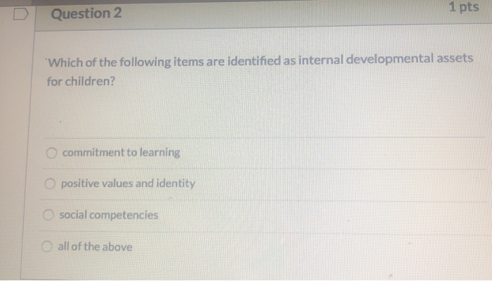 Solved 1 pts Question 2 'Which of the following items are | Chegg.com