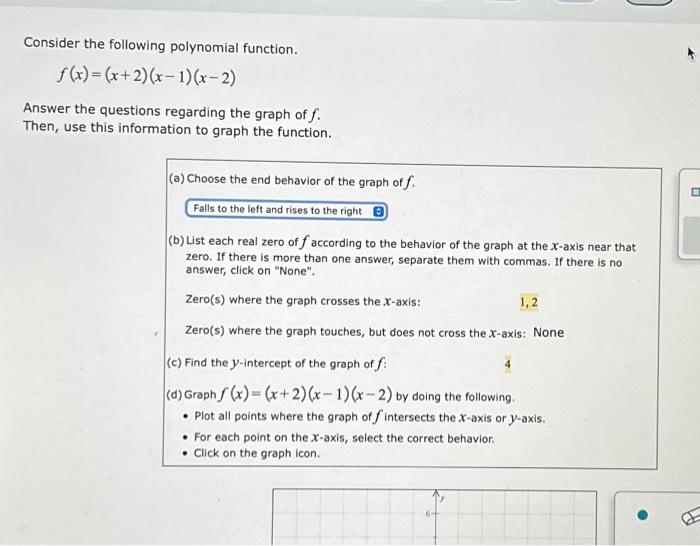 Solved Consider the following polynomial function. | Chegg.com