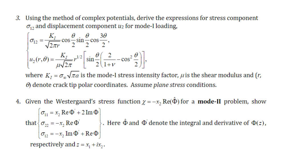 Solved Using the method of complex potentials, derive the | Chegg.com