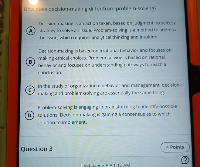 Solved How does decision-making differ from | Chegg.com