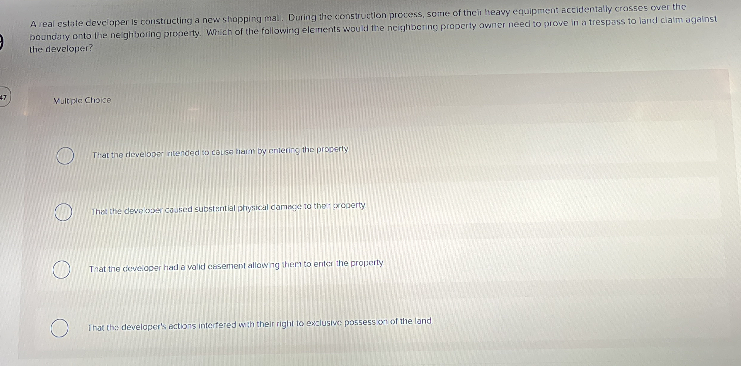 Solved A real estate developer is constructing a new | Chegg.com