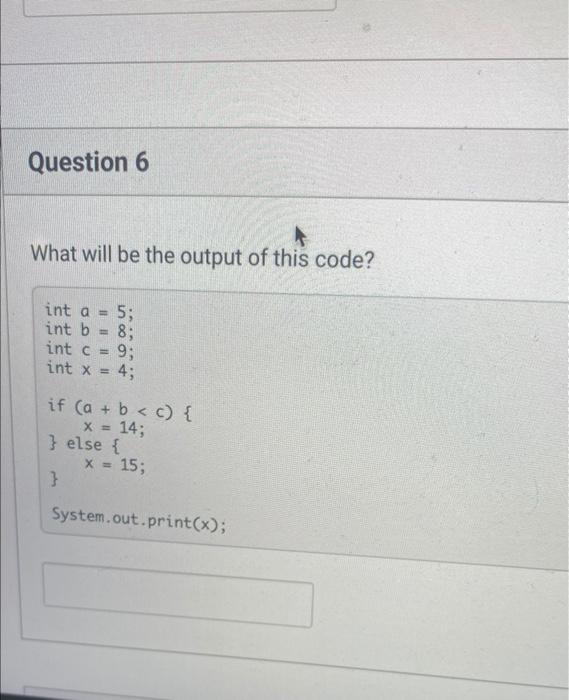 Solved What will be the output of this code? | Chegg.com