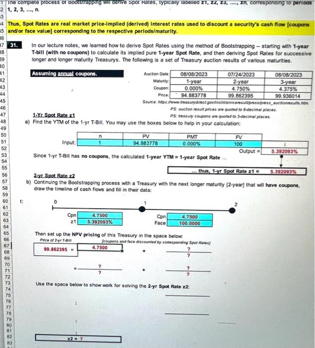 2,3,…,n. hus, Spot Rates are real market | Chegg.com