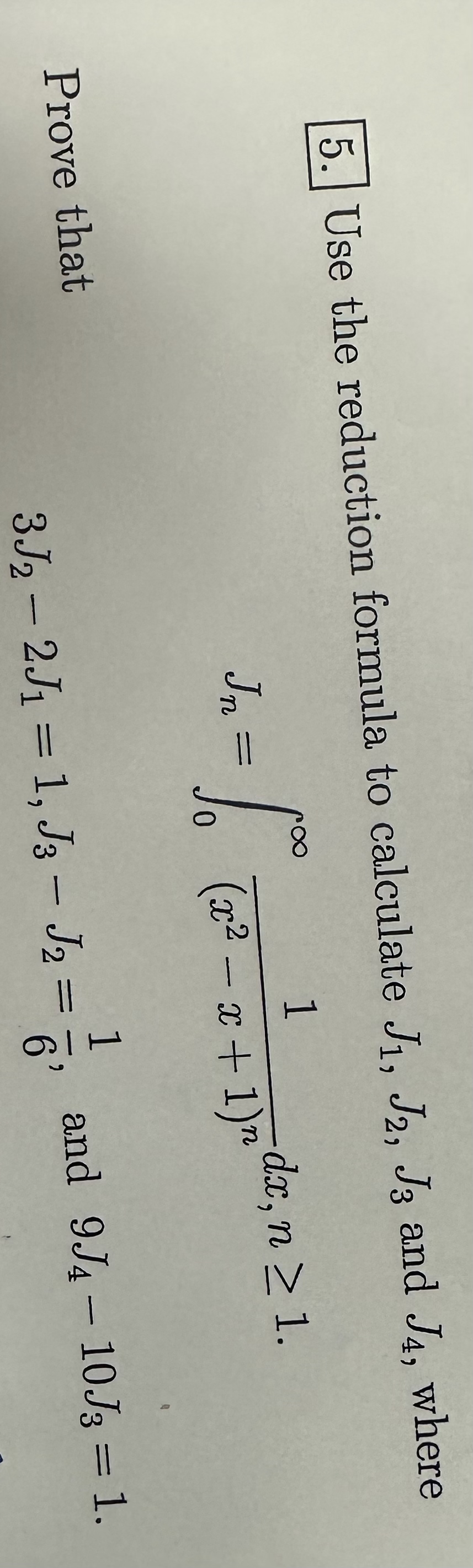 Solved Use the reduction formula to calculate J1,J2,J3 ﻿and | Chegg.com